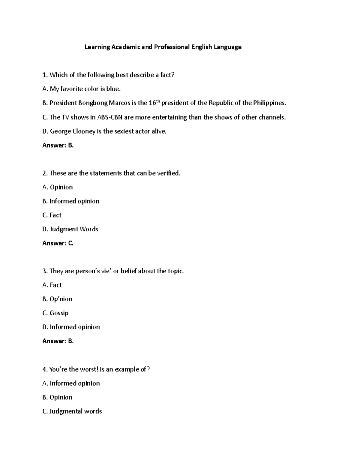 Learning Academic and Professional English Language - My favorite color ...