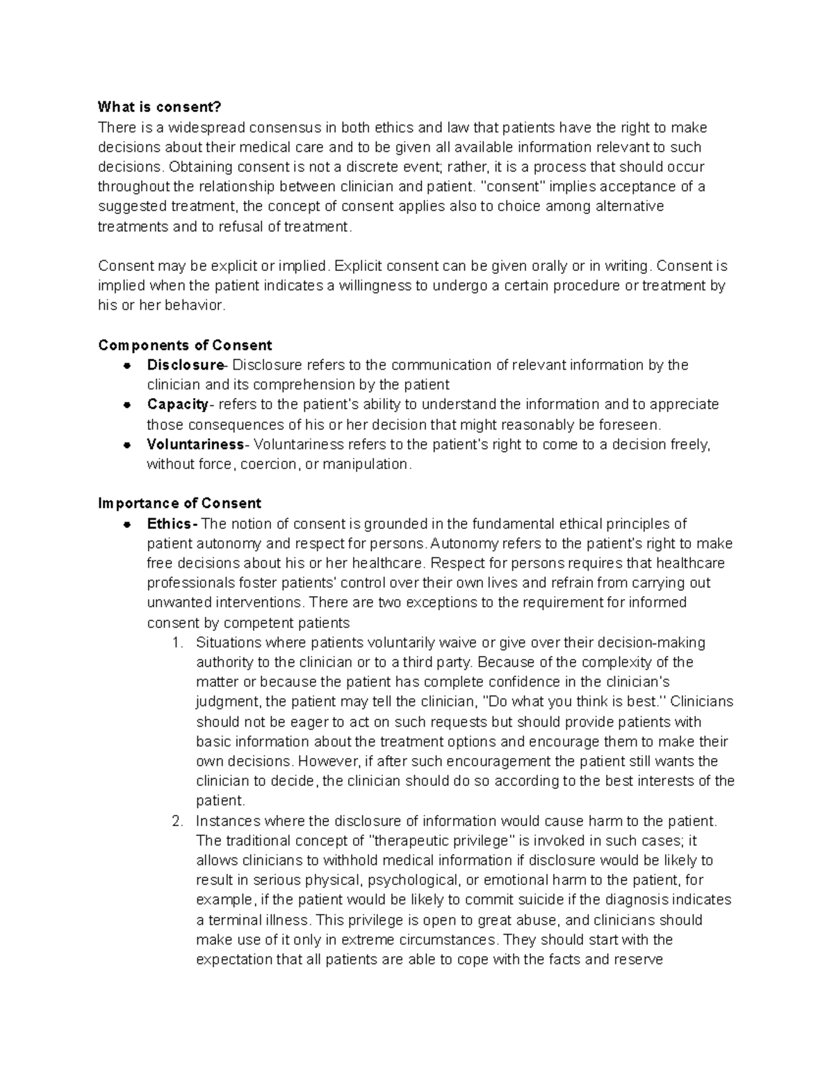 Consent - What is consent? There is a widespread consensus in both ...