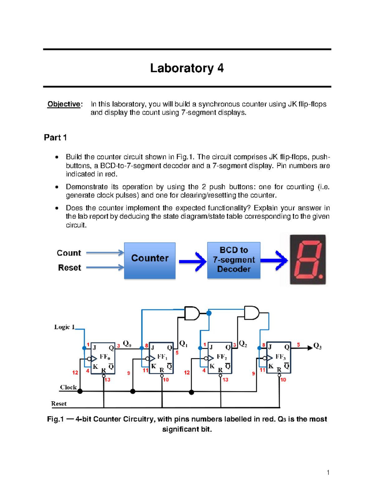 Lab4 2024 F - Lab 4 - Laboratory 4 Objective: In this laboratory, you will build a synchronous ...