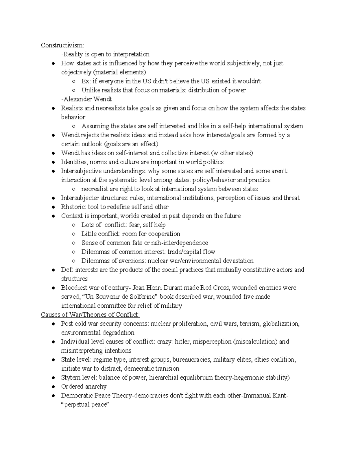 Introduction to political theory - Constructivism: -Reality is open to ...