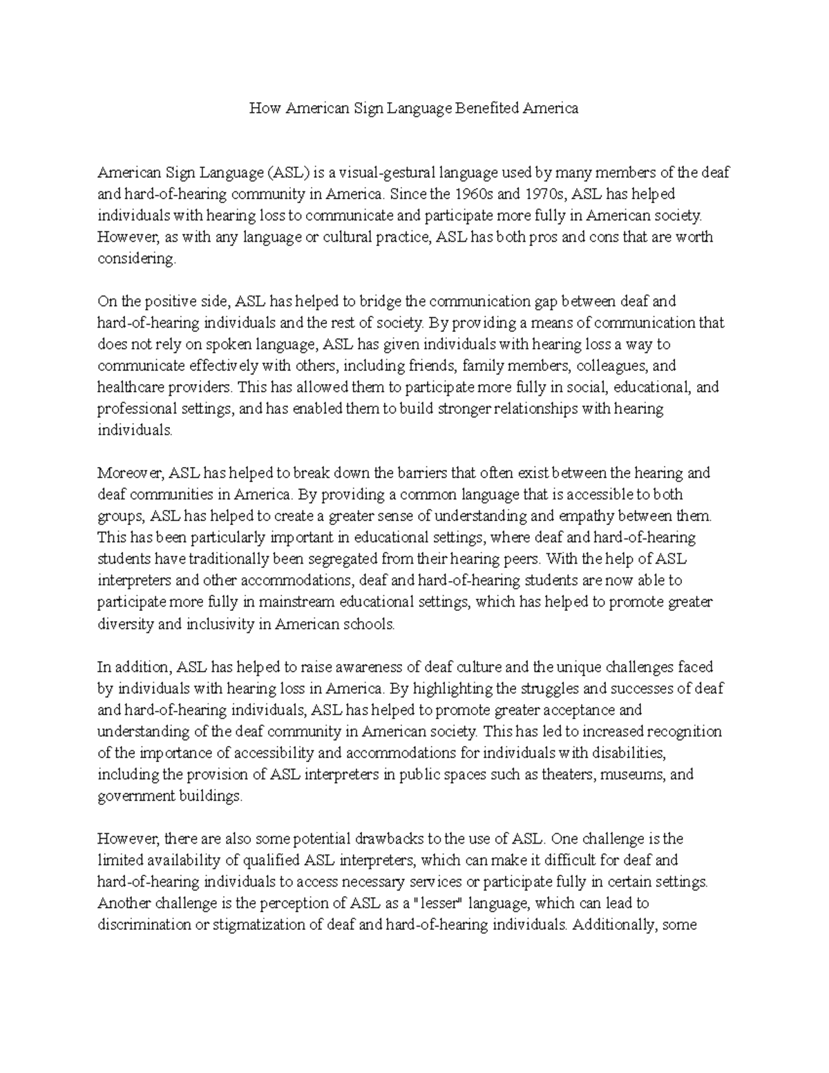 How American Sign Language Benefited America - Since the 1960s and ...