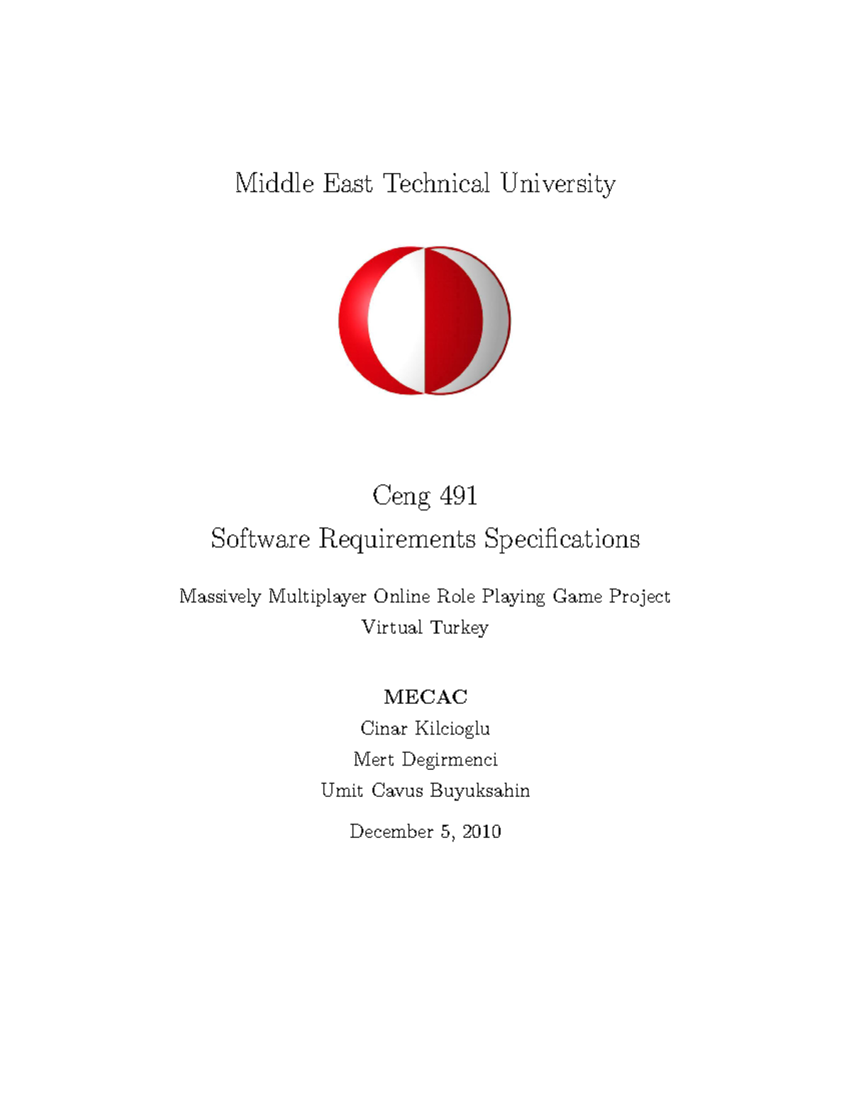 Srs - srs - Middle East Technical University Ceng 491 Software ...