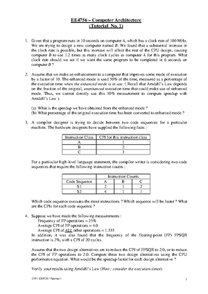 Tutorial 9 - IE4756 Tutorial 9 2024S 1. A computer has 4GB of byte-addressable main memory. It ...