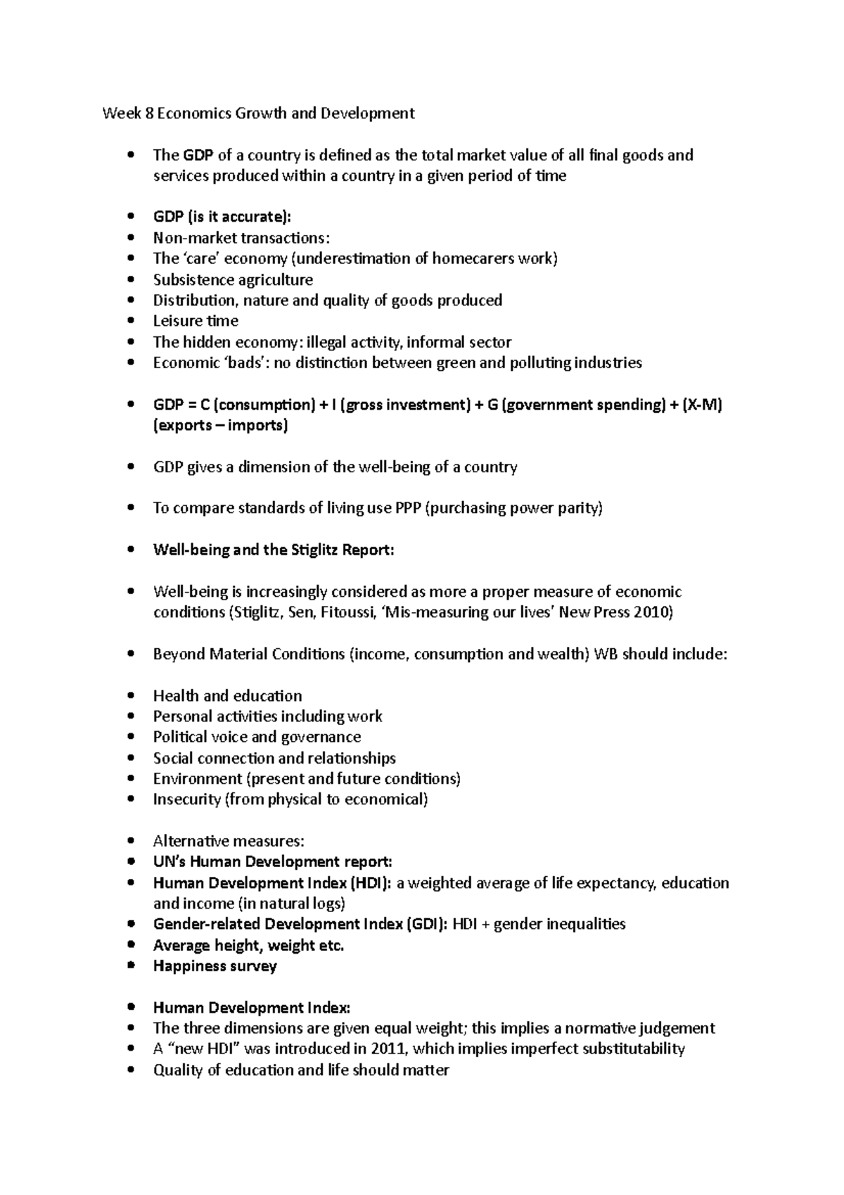 Week 8 Economics Growth and Development - Week 8 Economics Growth and ...