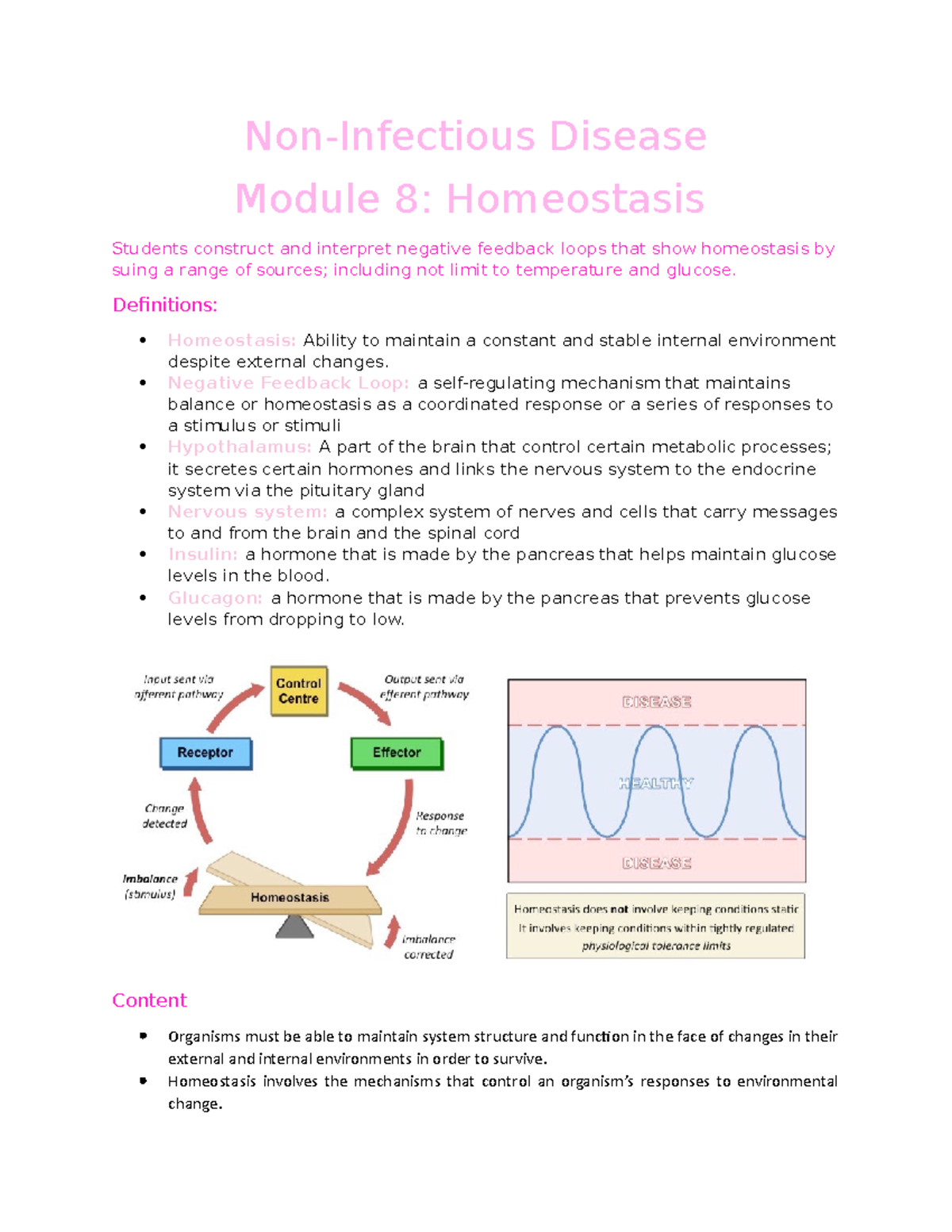 Non - Notes on non-infectious disease part 1 - Non-Infectious Disease ...