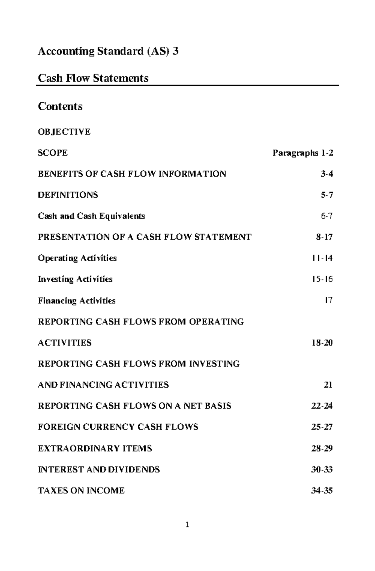 Cash flow statement AS3 M 2 - Cash Flow Statements Contents Accounting ...