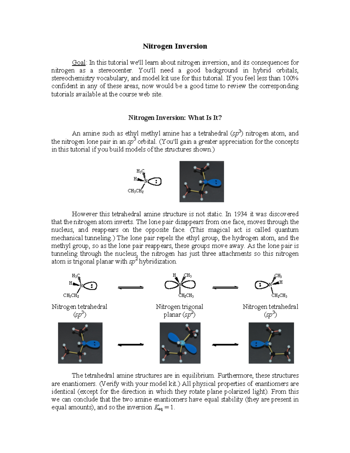 Nitrogen Inversion - Professor - Steven Hardinger - Nitrogen Inversion ...