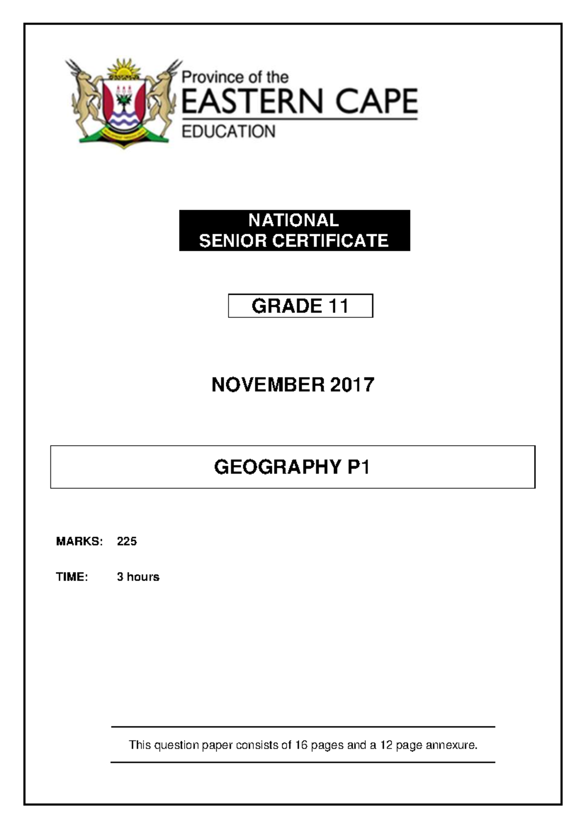 Geography Paper 1 GR11 Question Paper NOV 2017 - NATIONAL SENIOR ...
