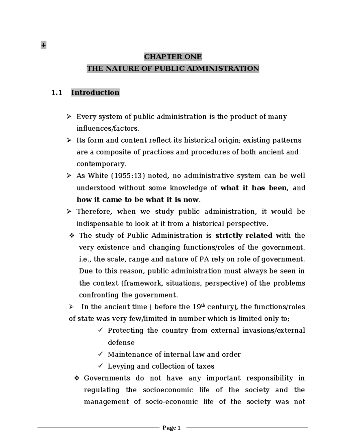 Introduction to PADM lecture note-Defferew - + CHAPTER ONE THE NATURE ...