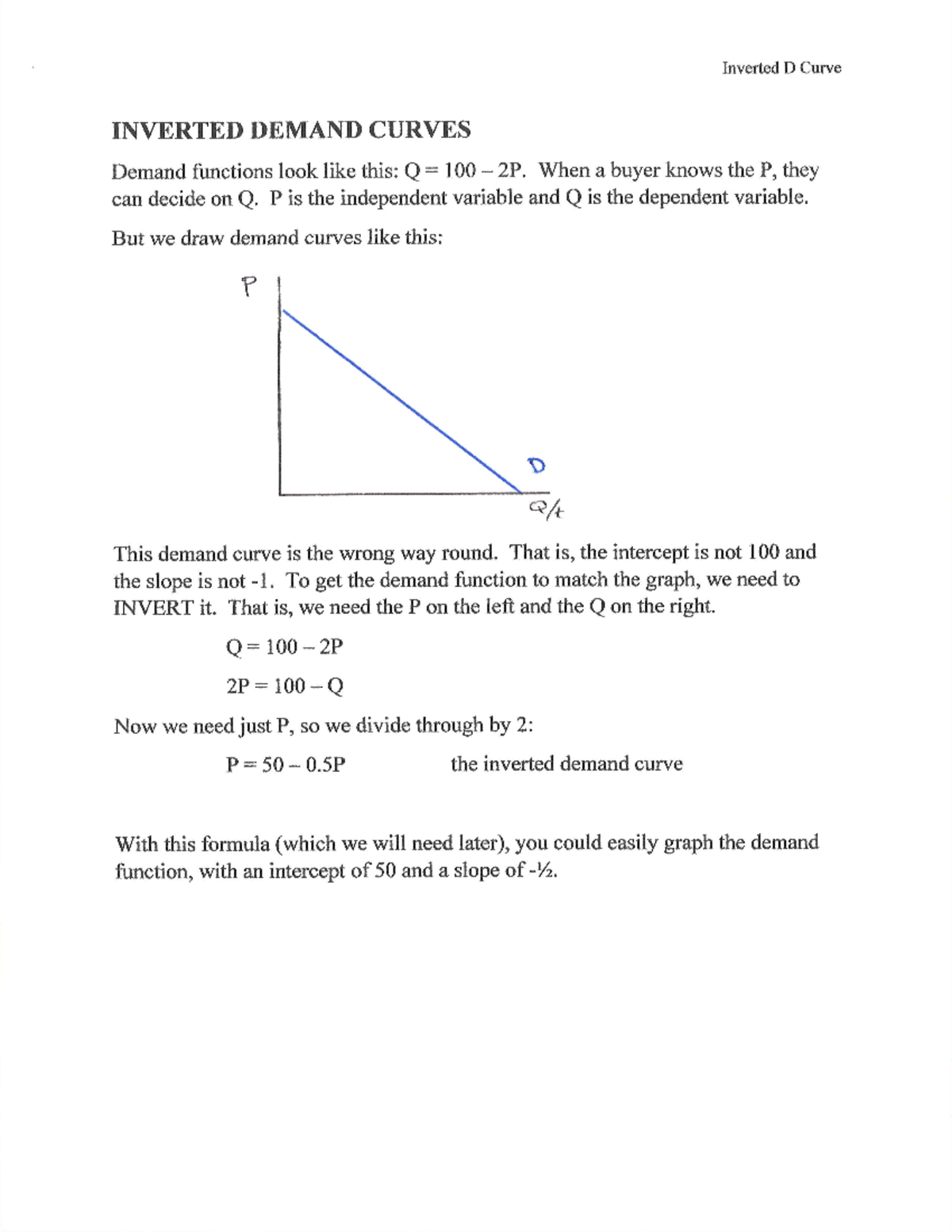 ECO 3301 Note 1 - Inverted Demand Curves - ECO 3311 - Studocu