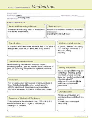 Oxycodone - Medication - ACTIVE LEARNING TEMPLATES Medication STUDENT ...