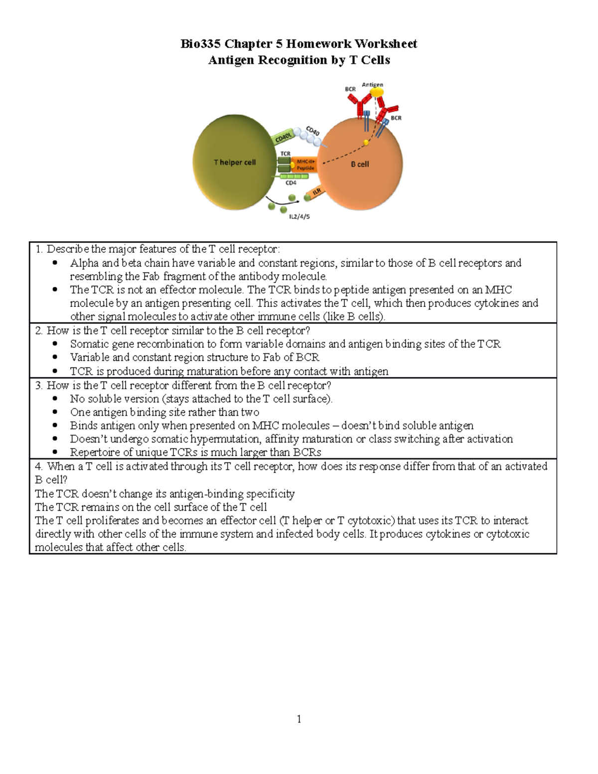 Bio335 Chapter 5 Homework - Answer Key(1) - Bio335 Chapter 5 Homework ...