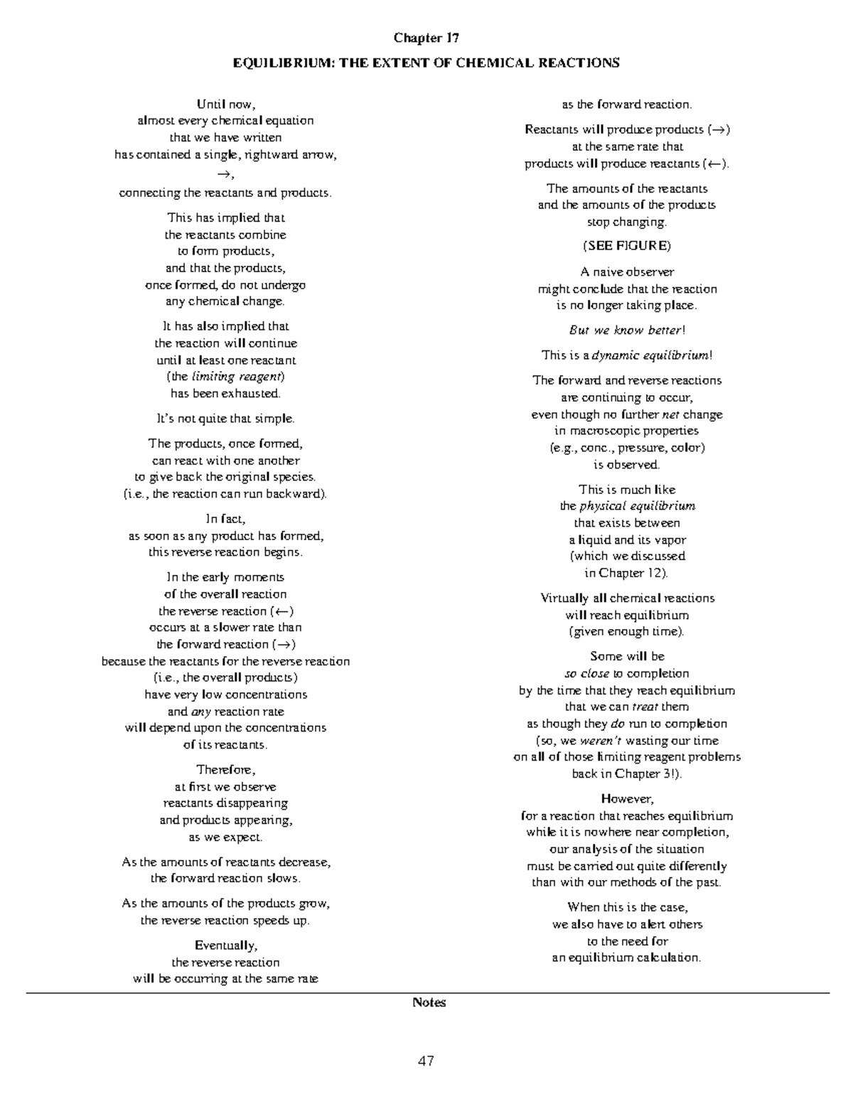 Chapter 17notes - notes - Chapter 17 EQUILIBRIUM: THE EXTENT OF ...