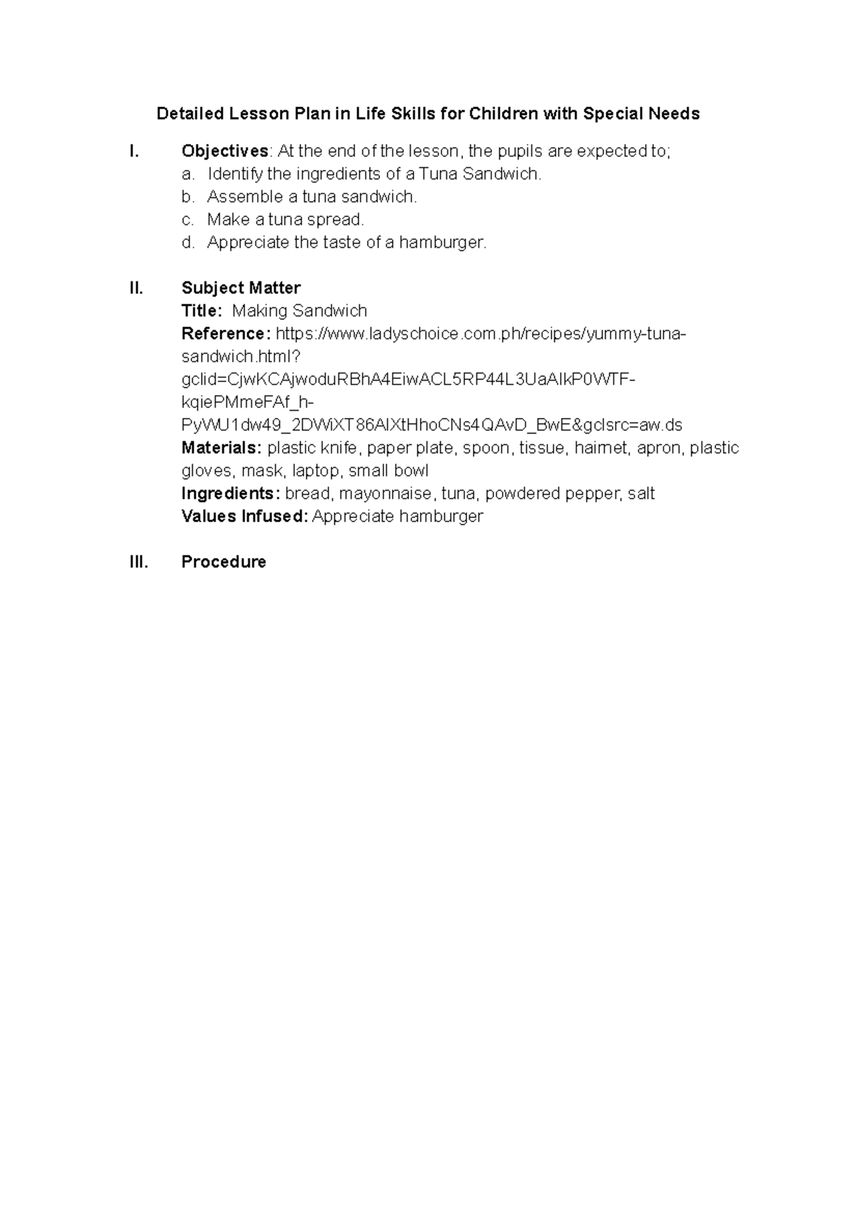 Lesson plan NOTES FOR FUTURE TEACHERS Detailed Lesson Plan In Life