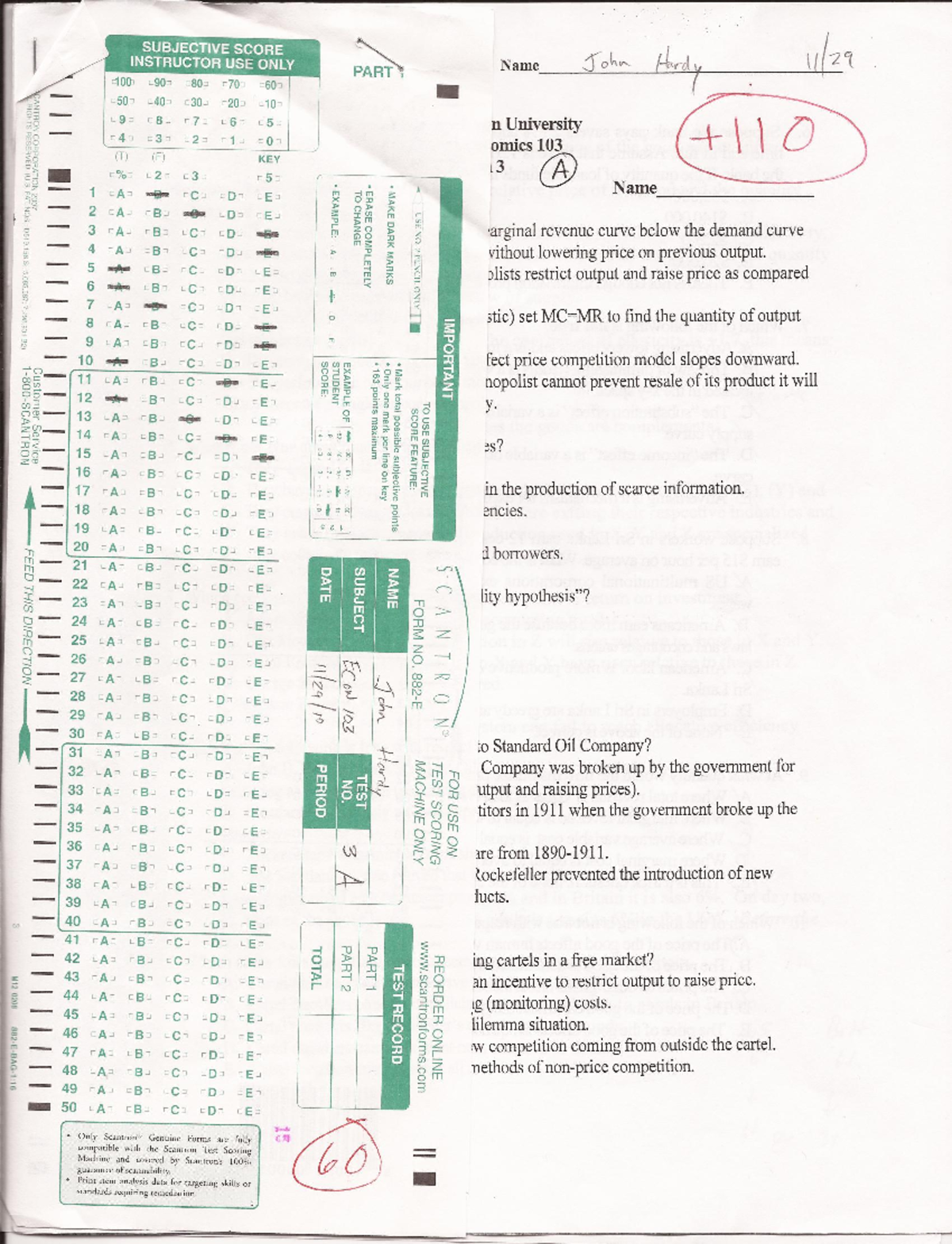 EXAM 3 - TEST Prototype - ECON 103 - Studocu