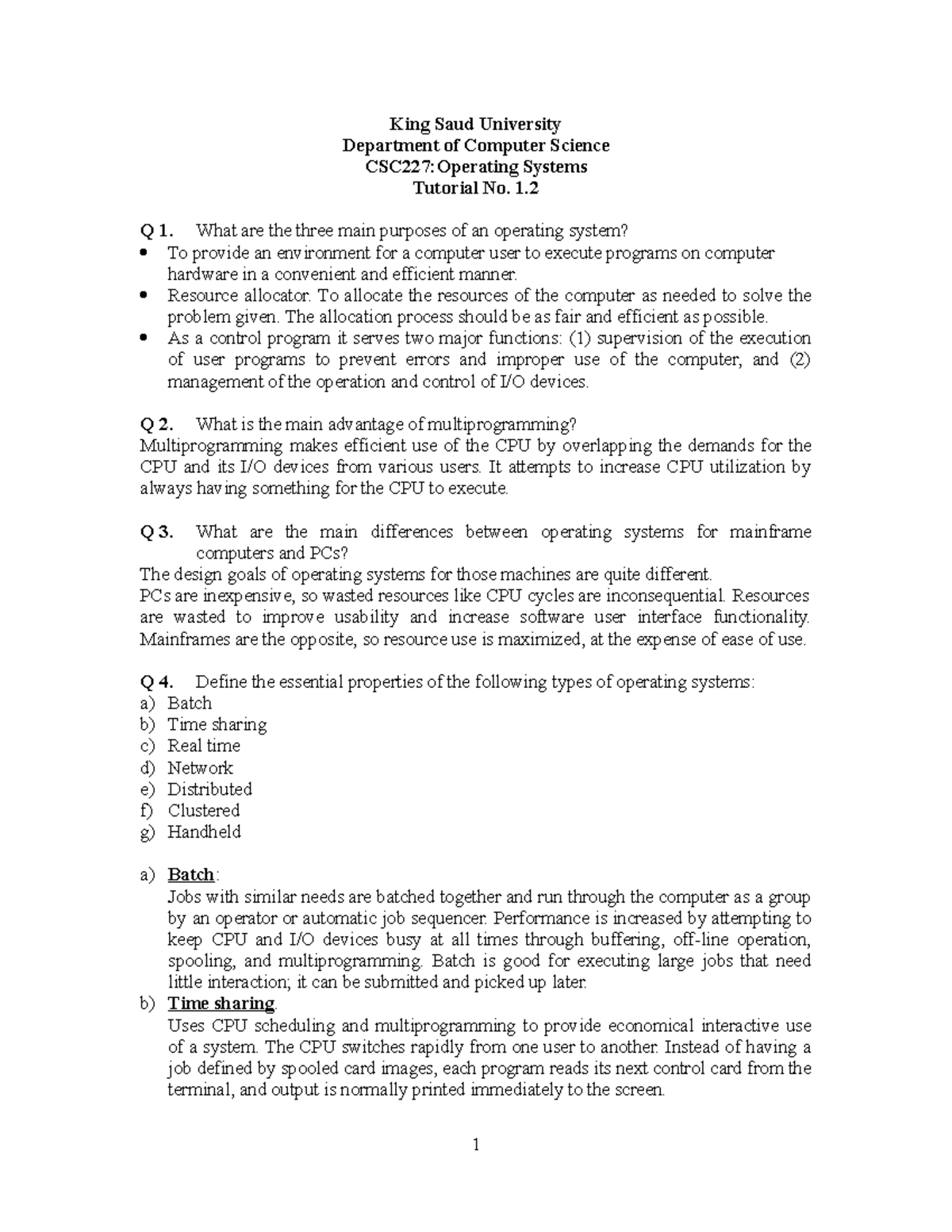 Tutorial-1 - aaaaaaaaaaaaa - King Saud University Department of Computer Science CSC227 ...