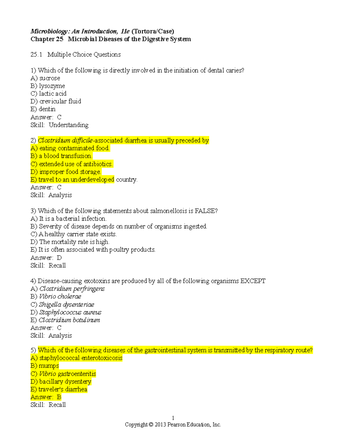 25 test bank.digestive system disease - Microbiology: An Introduction ...