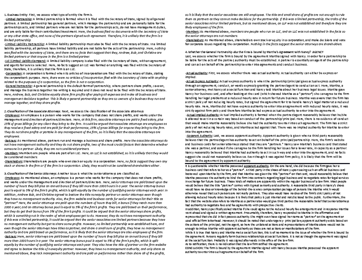 BO Attack Outline - Business Entity: First, we assess what type of ...