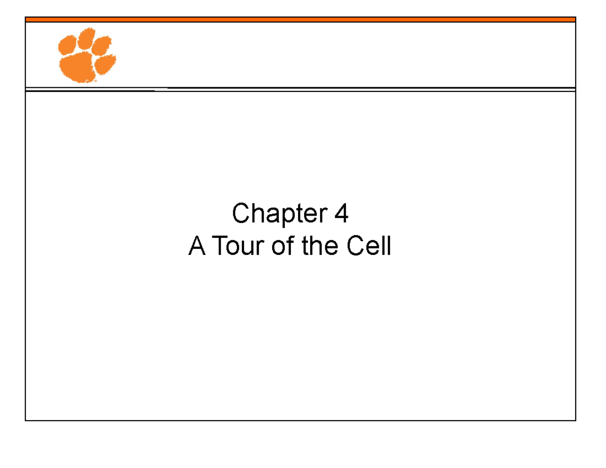 BIOL 104 0 Chapter 4 Notes - Chapter 4 A Tour of the Cell Our knowledge ...