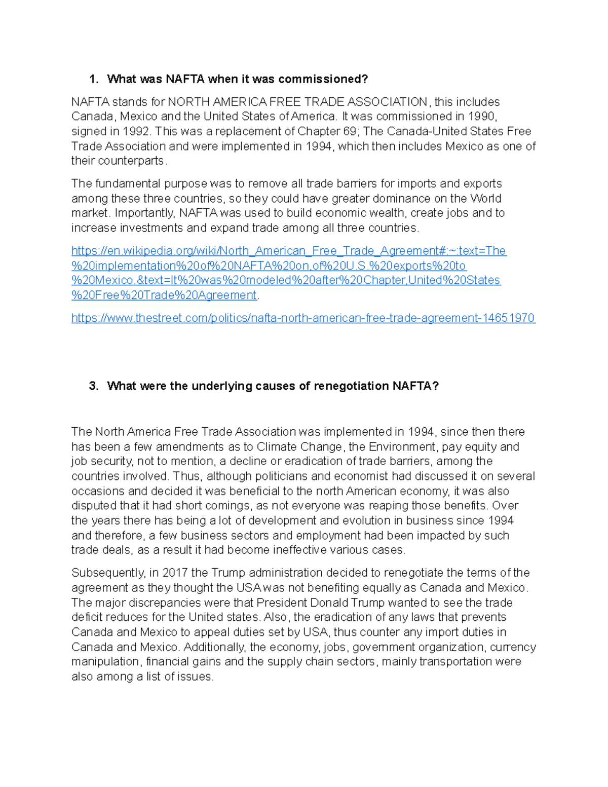 Nafta Assignment - CSS300 - Seneca College - Studocu