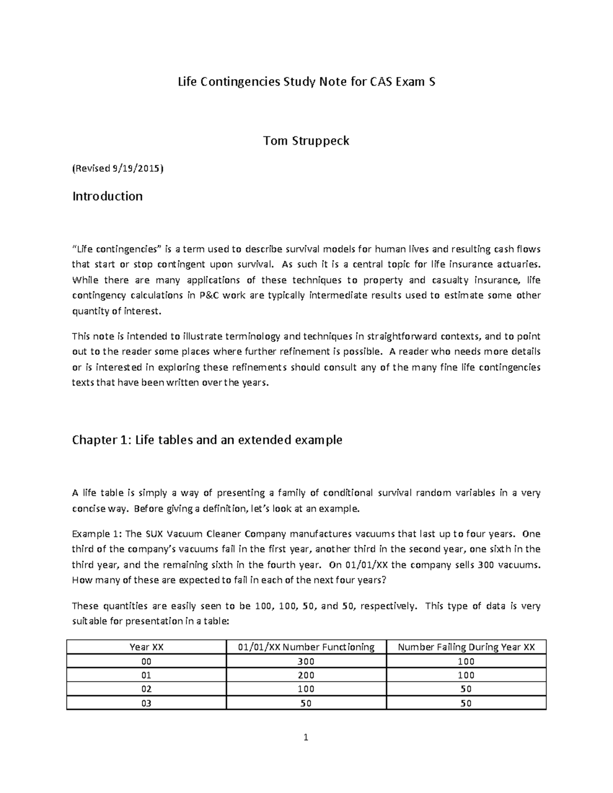 Exam S-Contingencies - Explains life tables in life contingencies ...