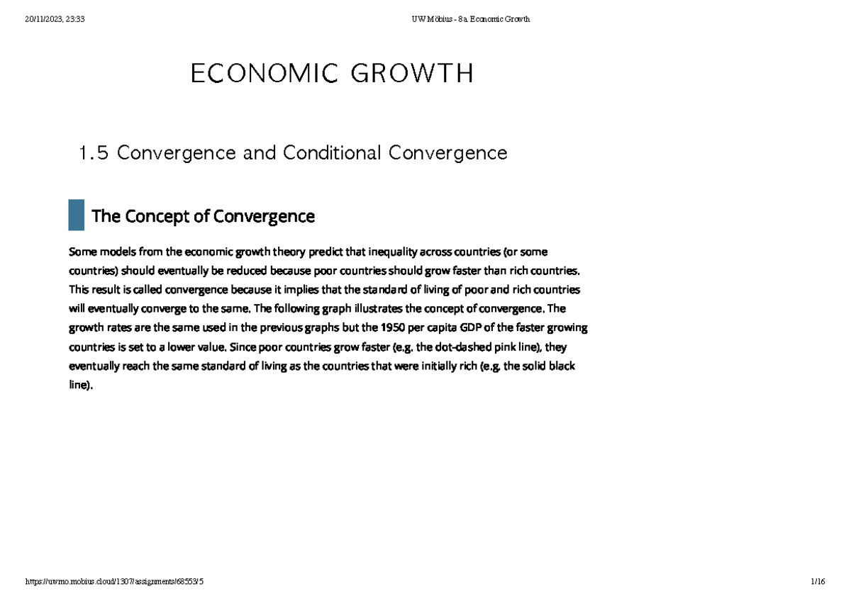 UW Möbius - 8a. Economic Growth - E CO NOMIC GR O W TH 1 Convergence ...
