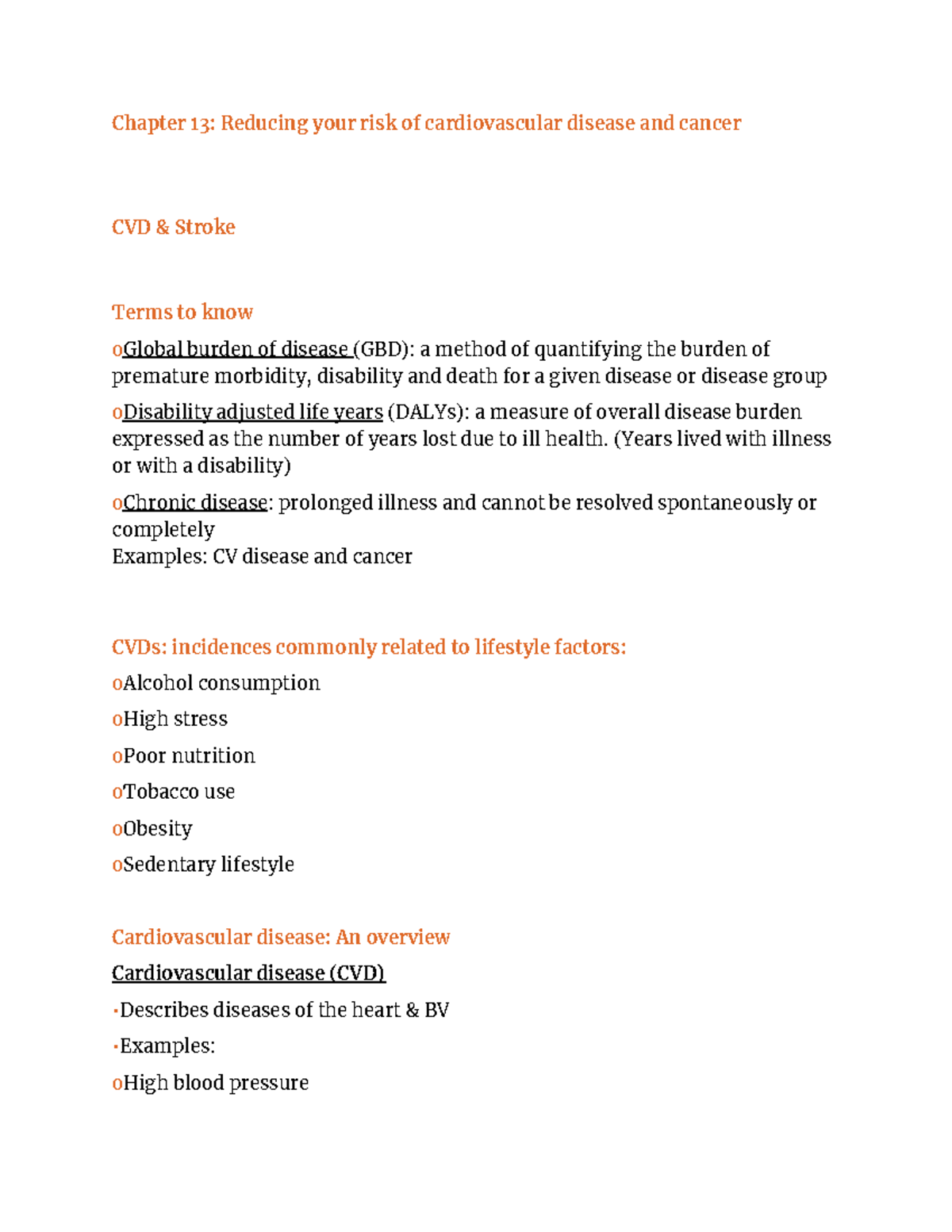 Chapter 13 Reducing your risk of cardiovascular disease and cancer ...