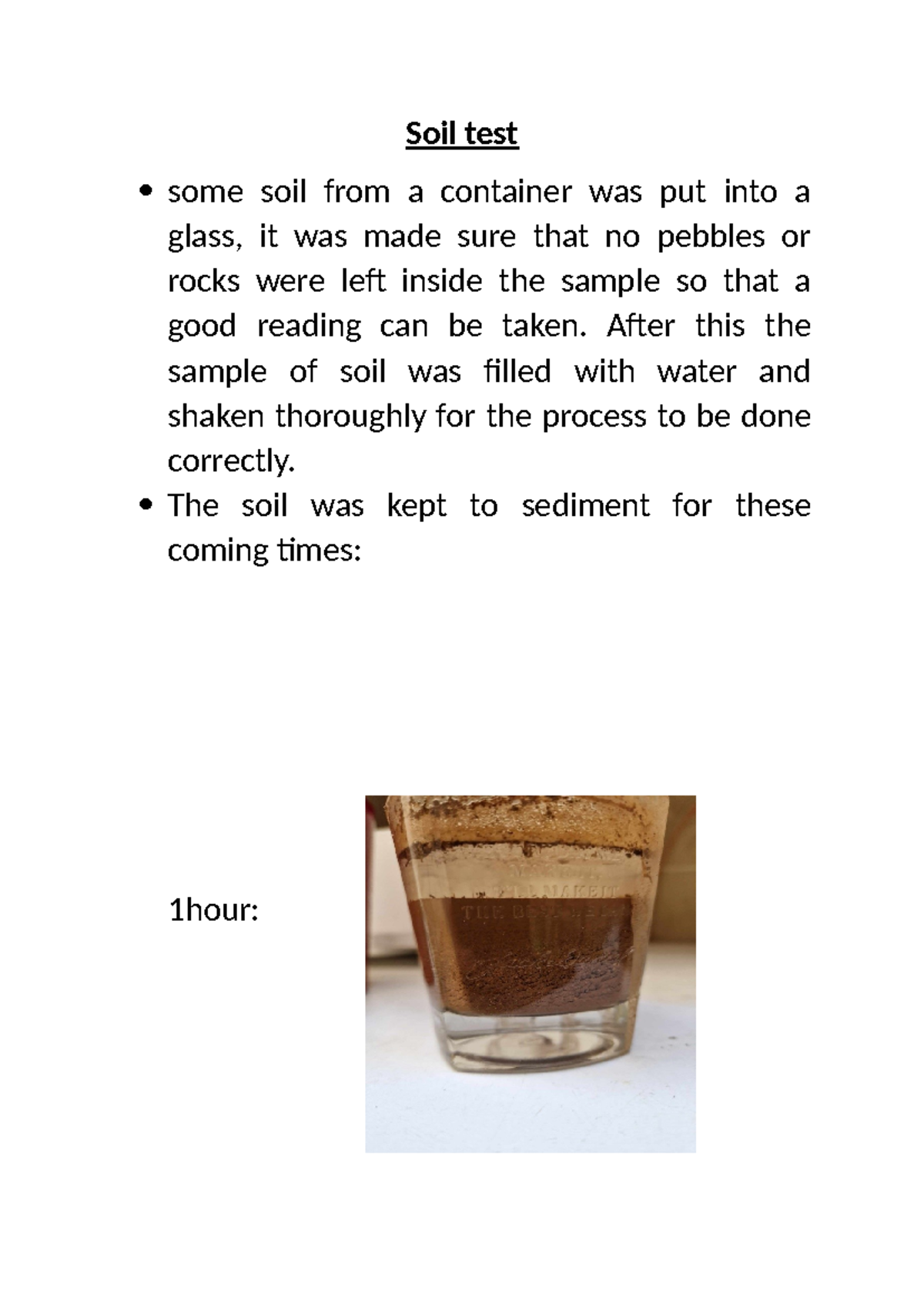 Soil test homework - geo - geography - Soil test some soil from a ...