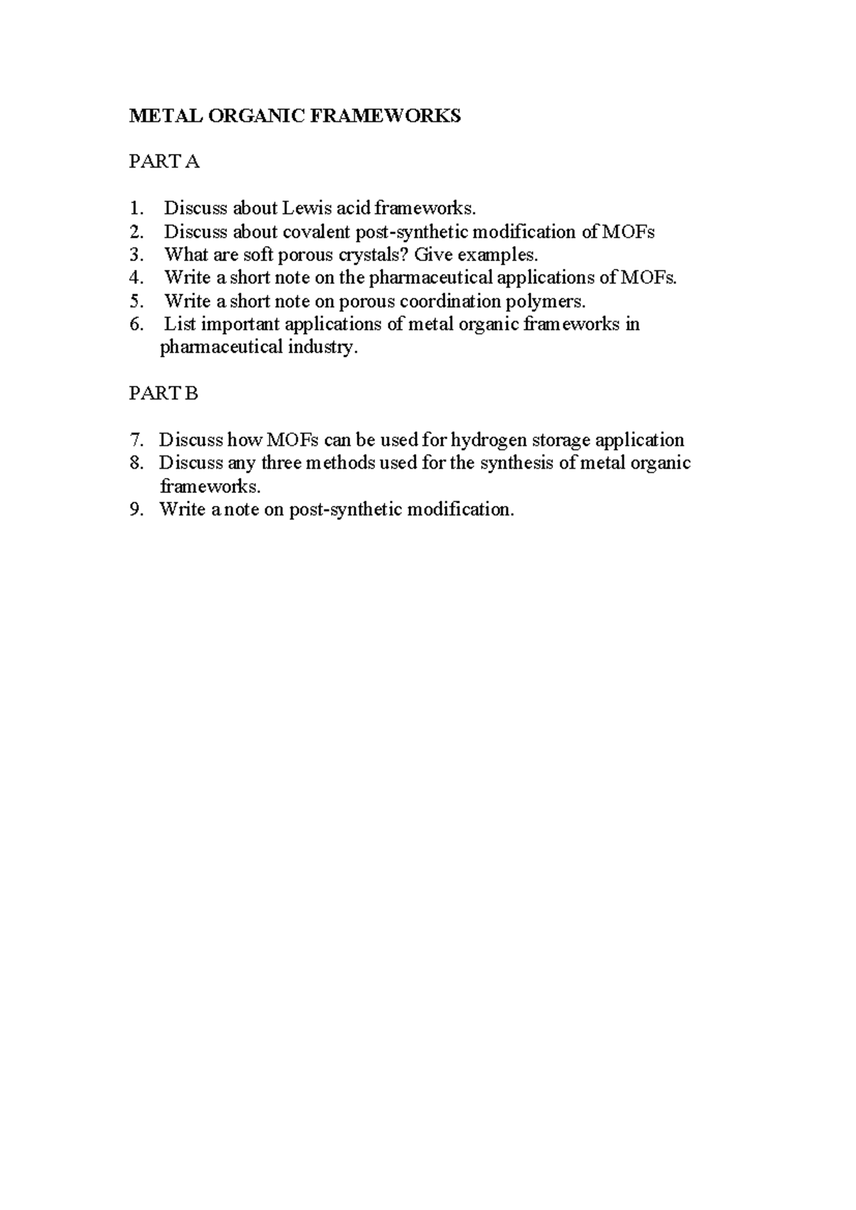 MOF - This belongs to chapter 7 -MOF Advanced organic Chemistry - METAL ...