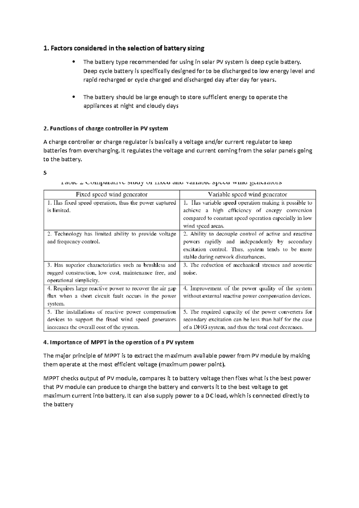 IRES 2 MARK - nil - 1. Factors considered in the selection of battery ...