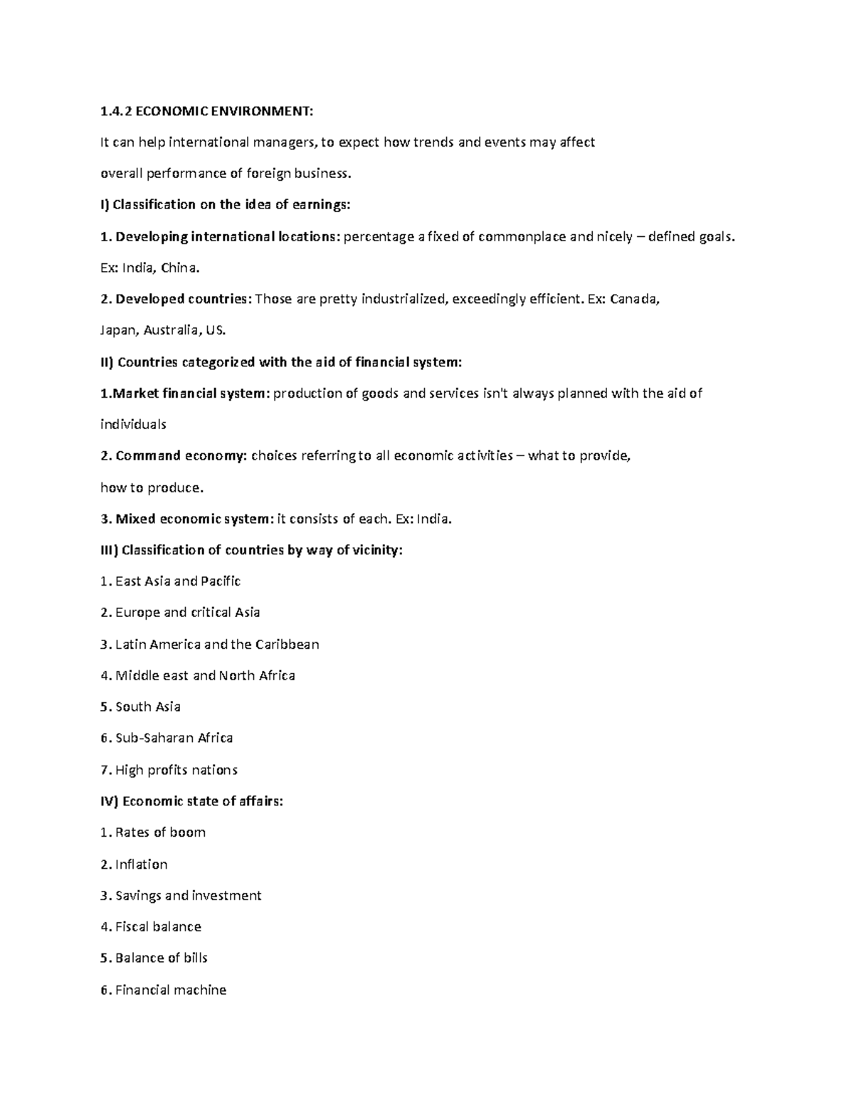 International Business Management Module 1 PART 10 - 1.4 ECONOMIC ...