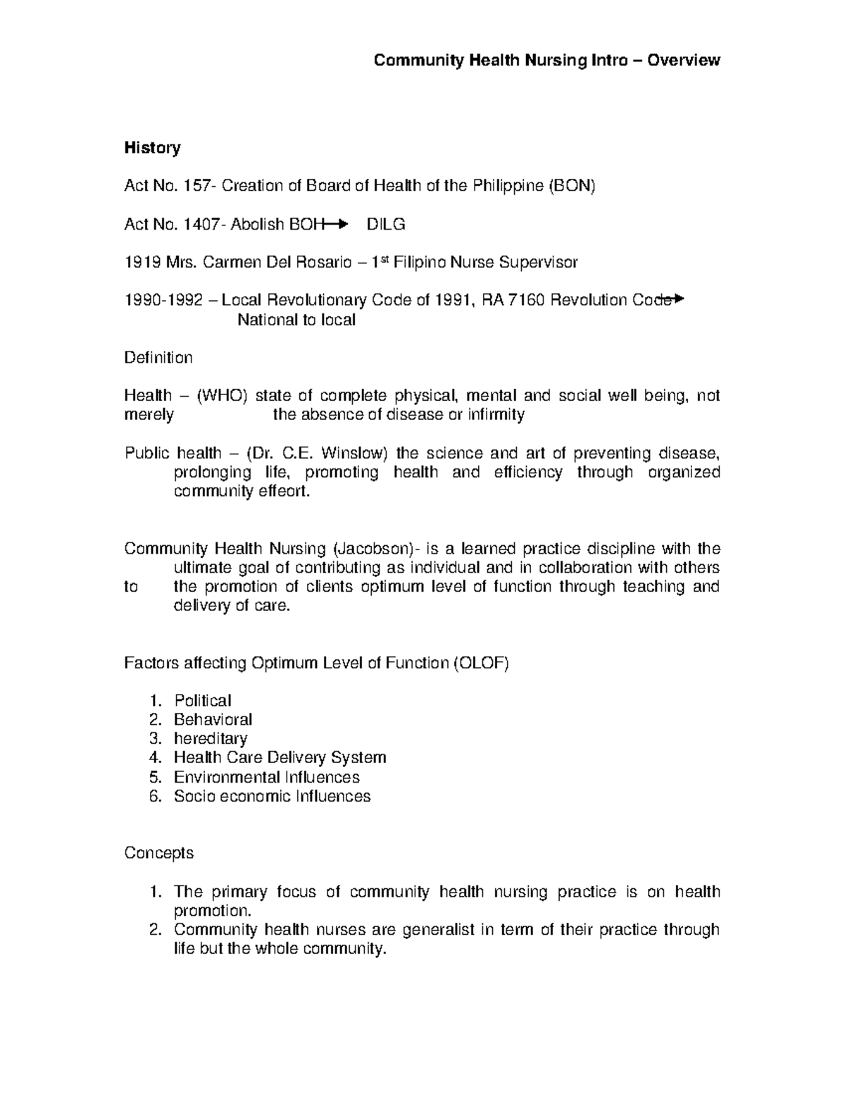 CHN Intro-Overview - Community Health Nursing Introduction Lecture ...