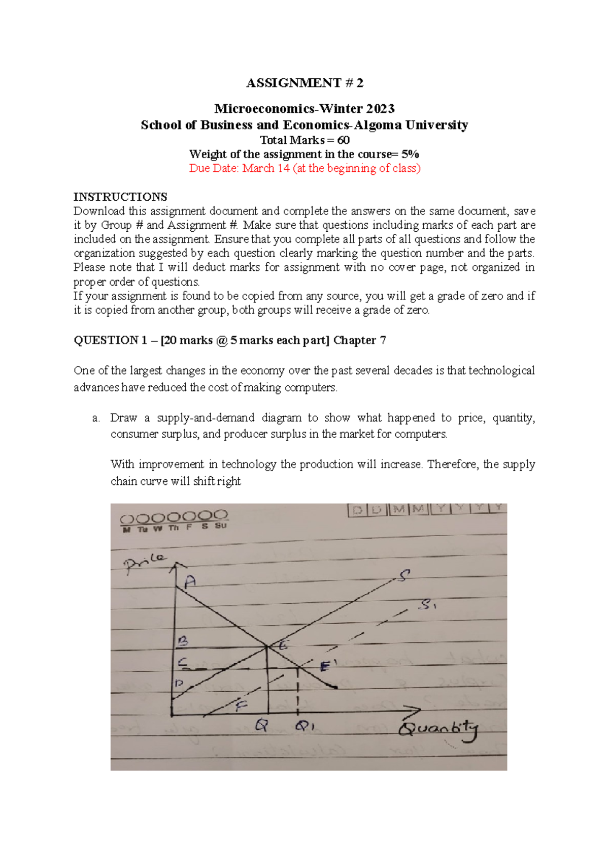 Winter 23-Assignment 2-ECON 1006- Group 8 - ASSIGNMENT # 2 ...