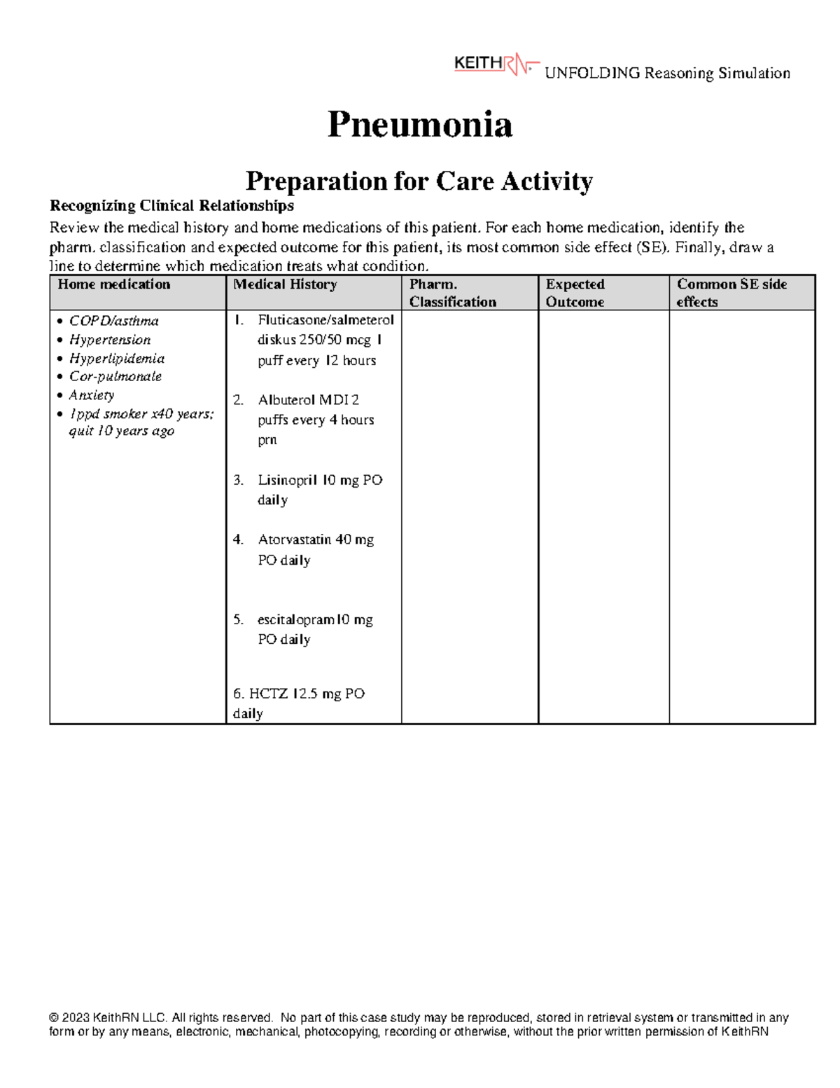 2 25+ Revised Template Unfolding Pneumonia - © 2023 KeithRN LLC. All ...