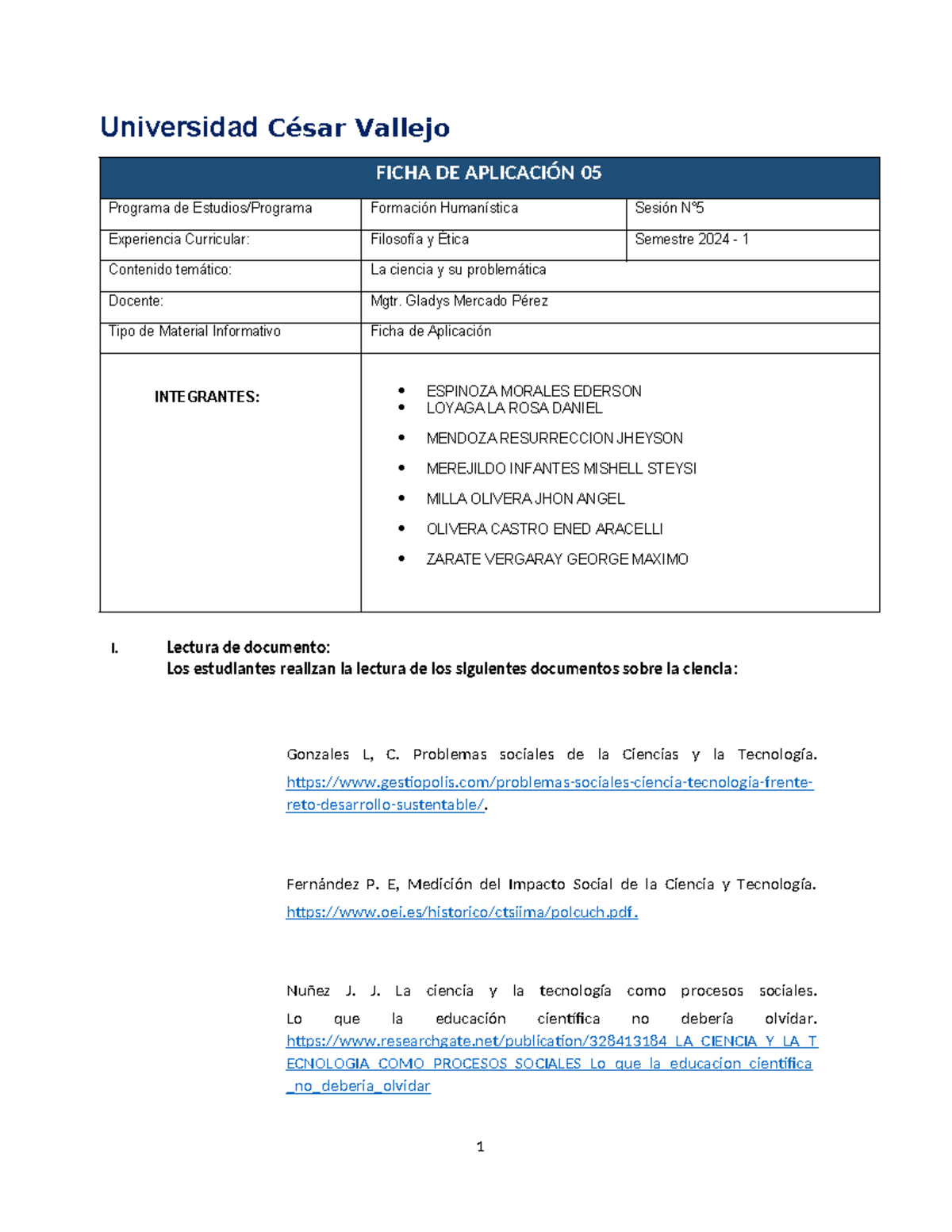 Ficha DE Aplicación - GUIA - Universidad César Vallejo FICHA DE APLICACIÓN 05 Programa de - Studocu