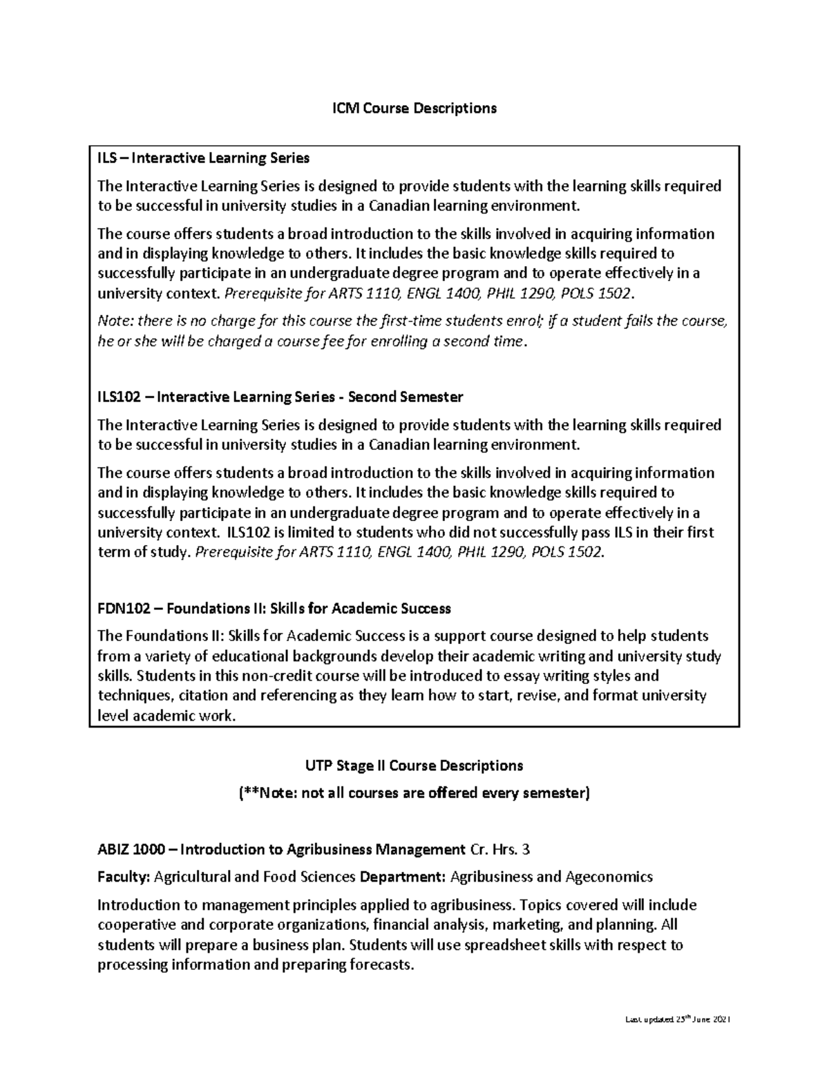 ICM Course Descriptions 202102 - ICM Course Descriptions ILS ...