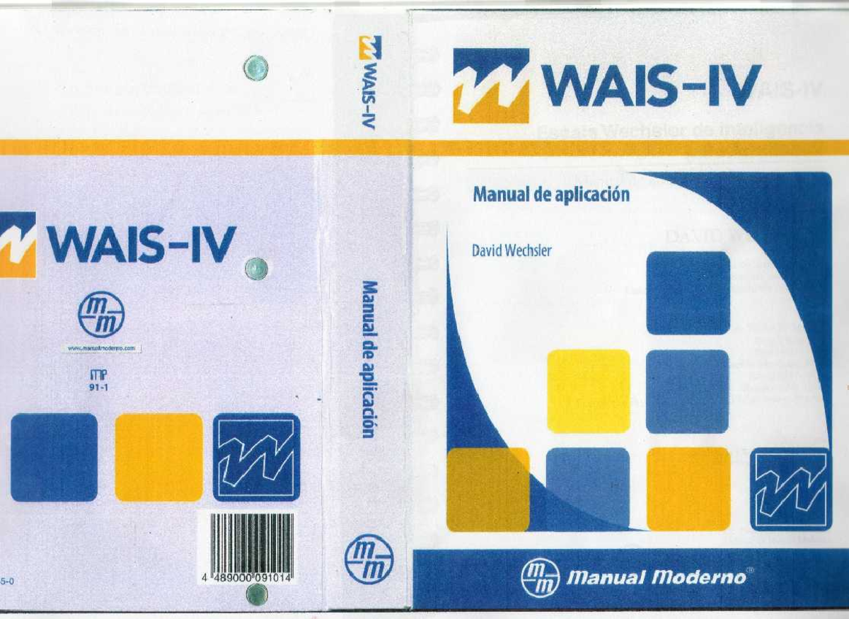 368374759 Manual Aplicacion WAIS IV - Evaluación Psicológica - Studocu