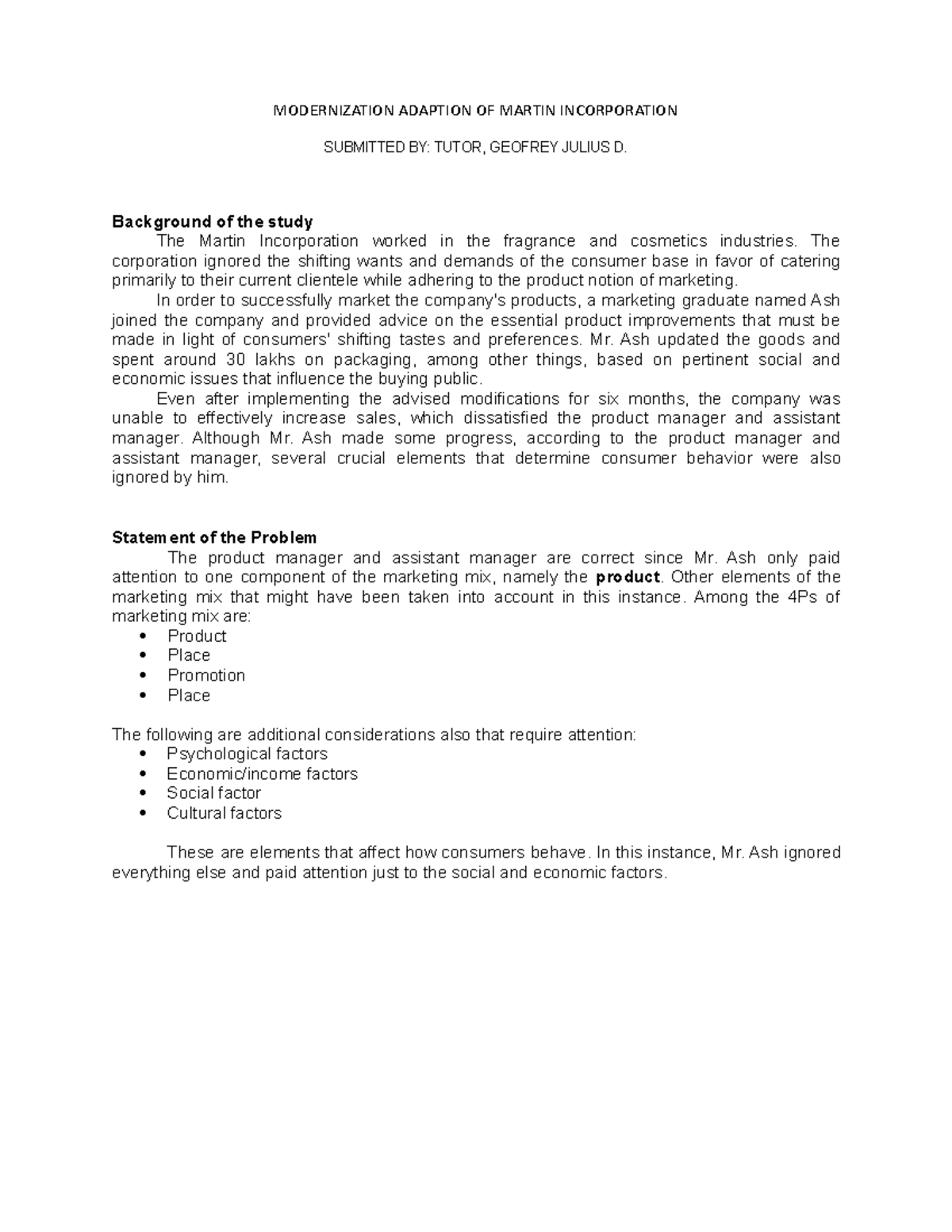 Tutor, Geofrey Julius D. - CASE Study 3 - MODERNIZATION ADAPTION OF ...