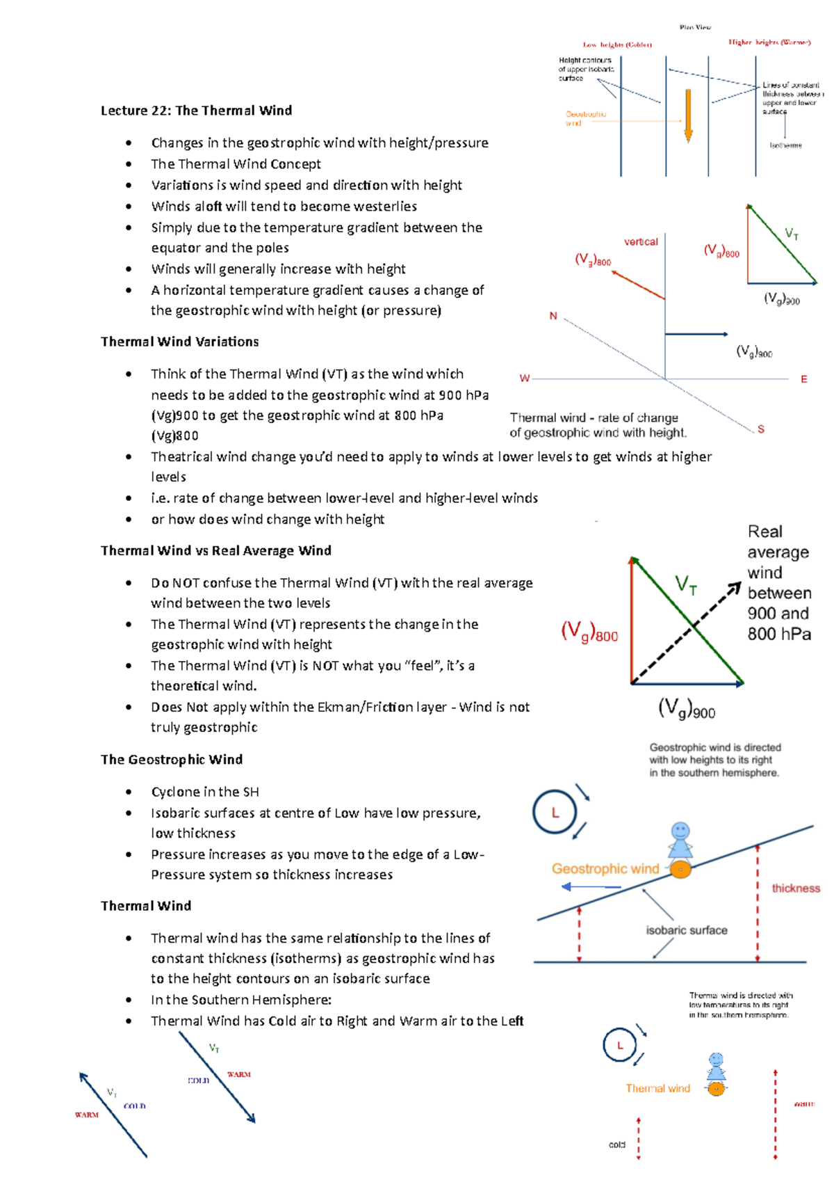 Lecture 22 - Thermal Wind - Lecture 22: The Thermal Wind - Changes in ...