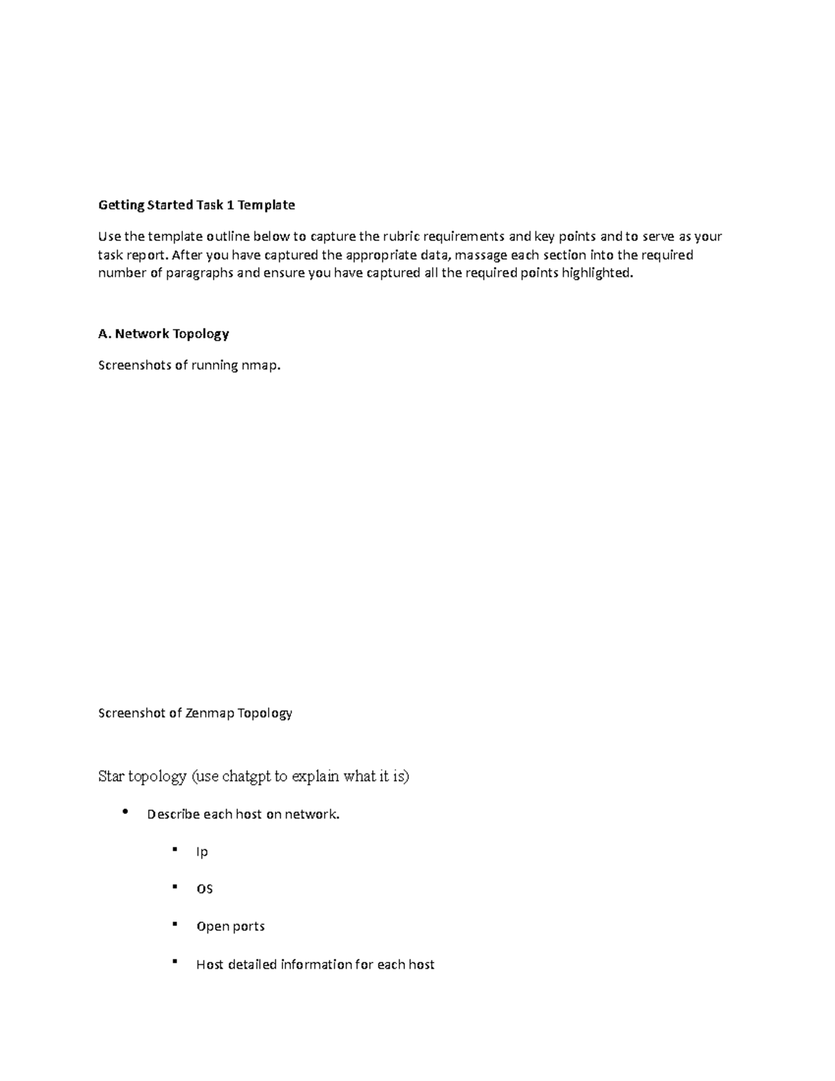 Task 1 Template - Getting Started Task 1 Template Use the template ...