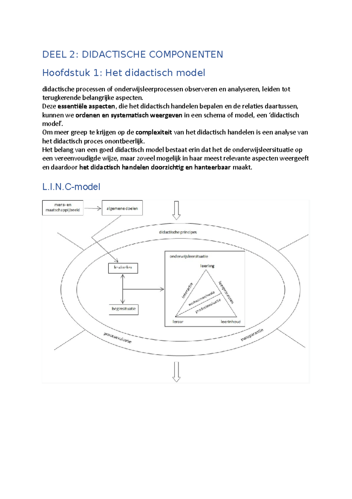 AD2 - DEEL 2: DIDACTISCHE COMPONENTEN Hoofdstuk 1: Het didactisch model ...