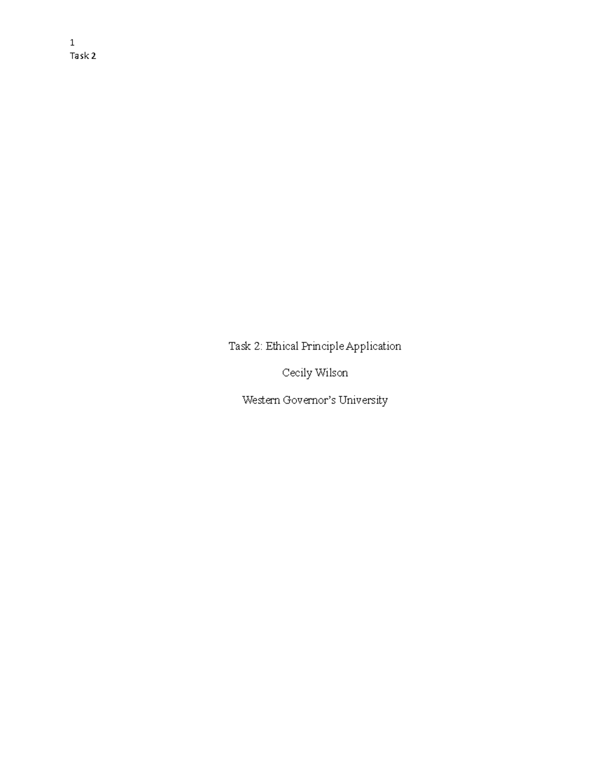 Ethical Principle Application - Task 2: Ethical Principle Application ...