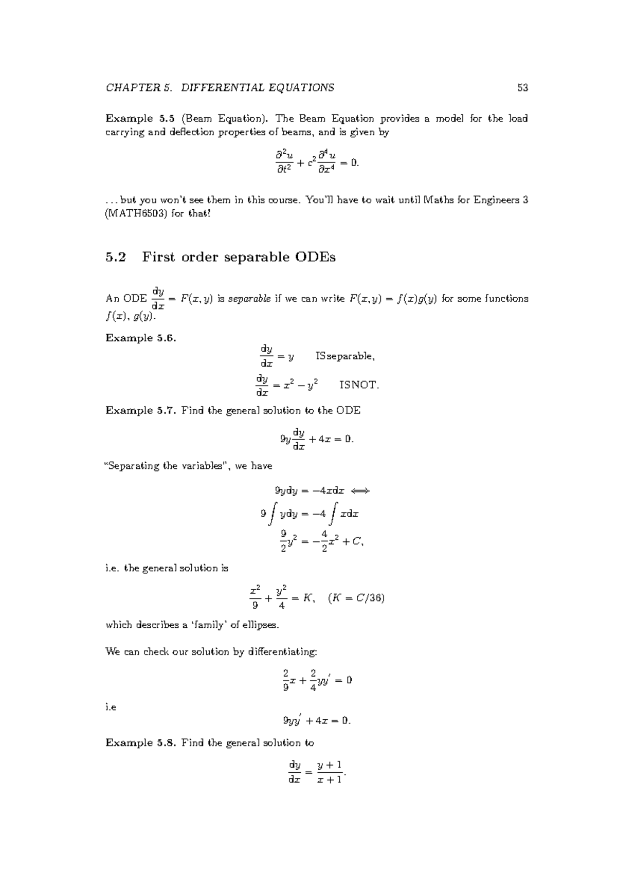 First Order Differencial Equations practice(SOV) - Example 5 (Beam ...
