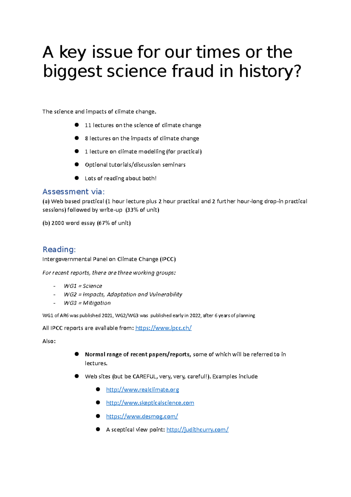 Lecture 1 Intro - A key issue for our times or the biggest science ...