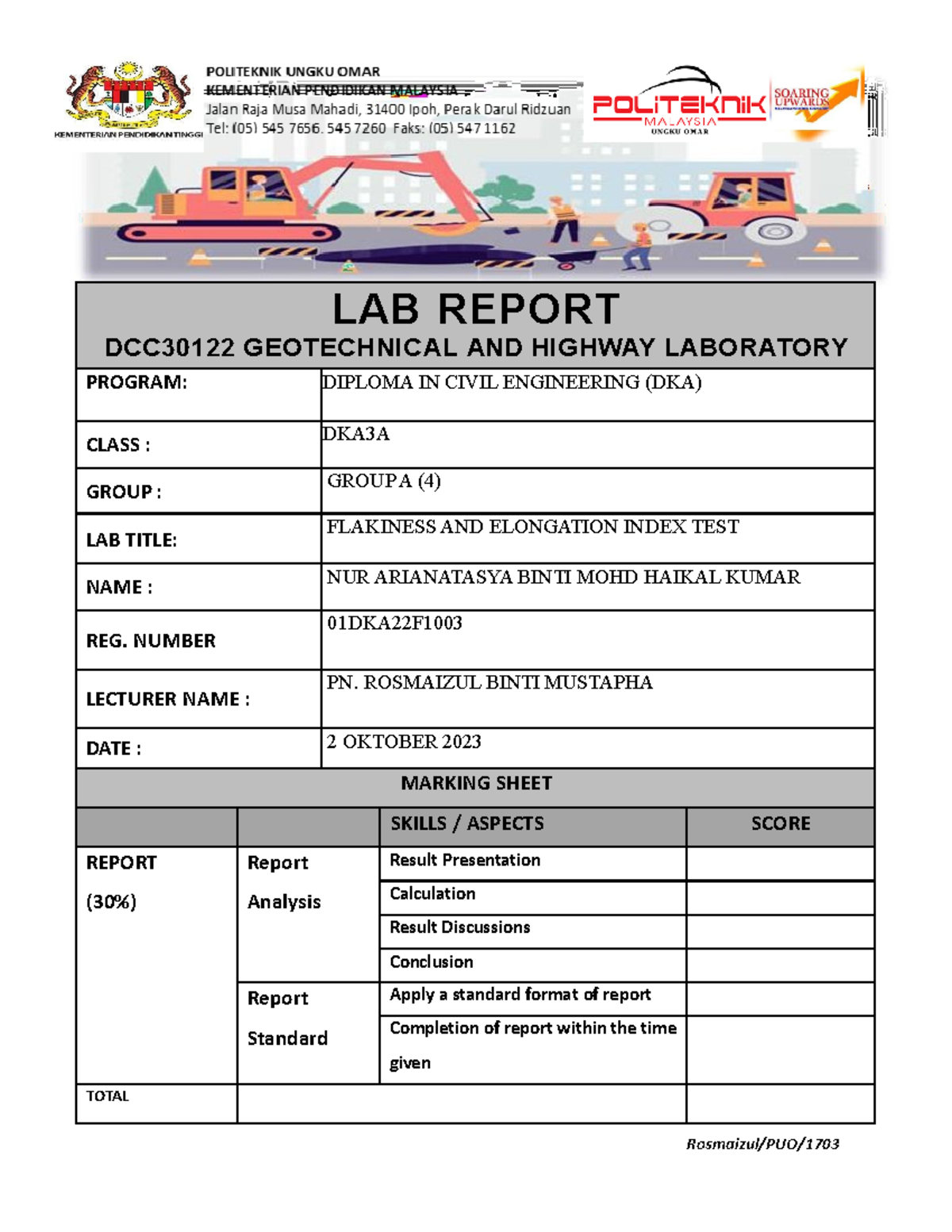 LAB Report softening - LAB REPORT DCC30122 GEOTECHNICAL AND HIGHWAY ...