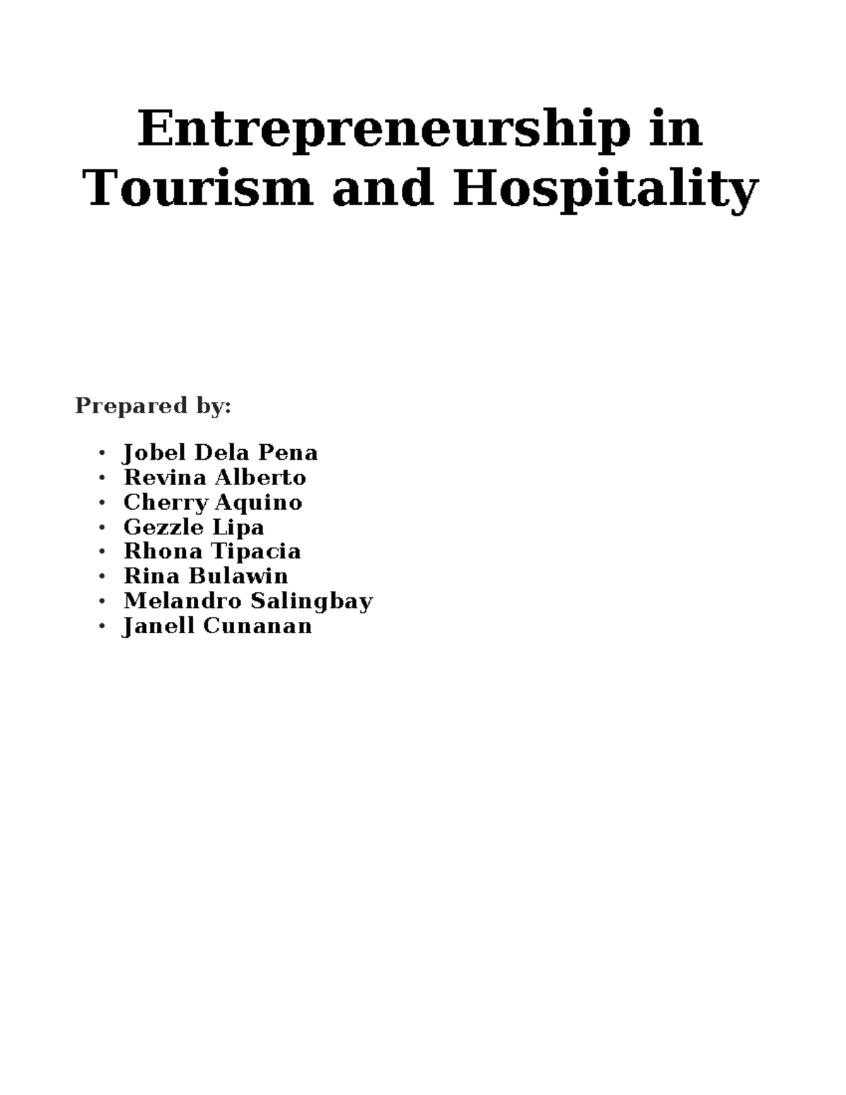 Entepreneurship Chapter 2 3 - Entrepreneurship in Tourism and ...