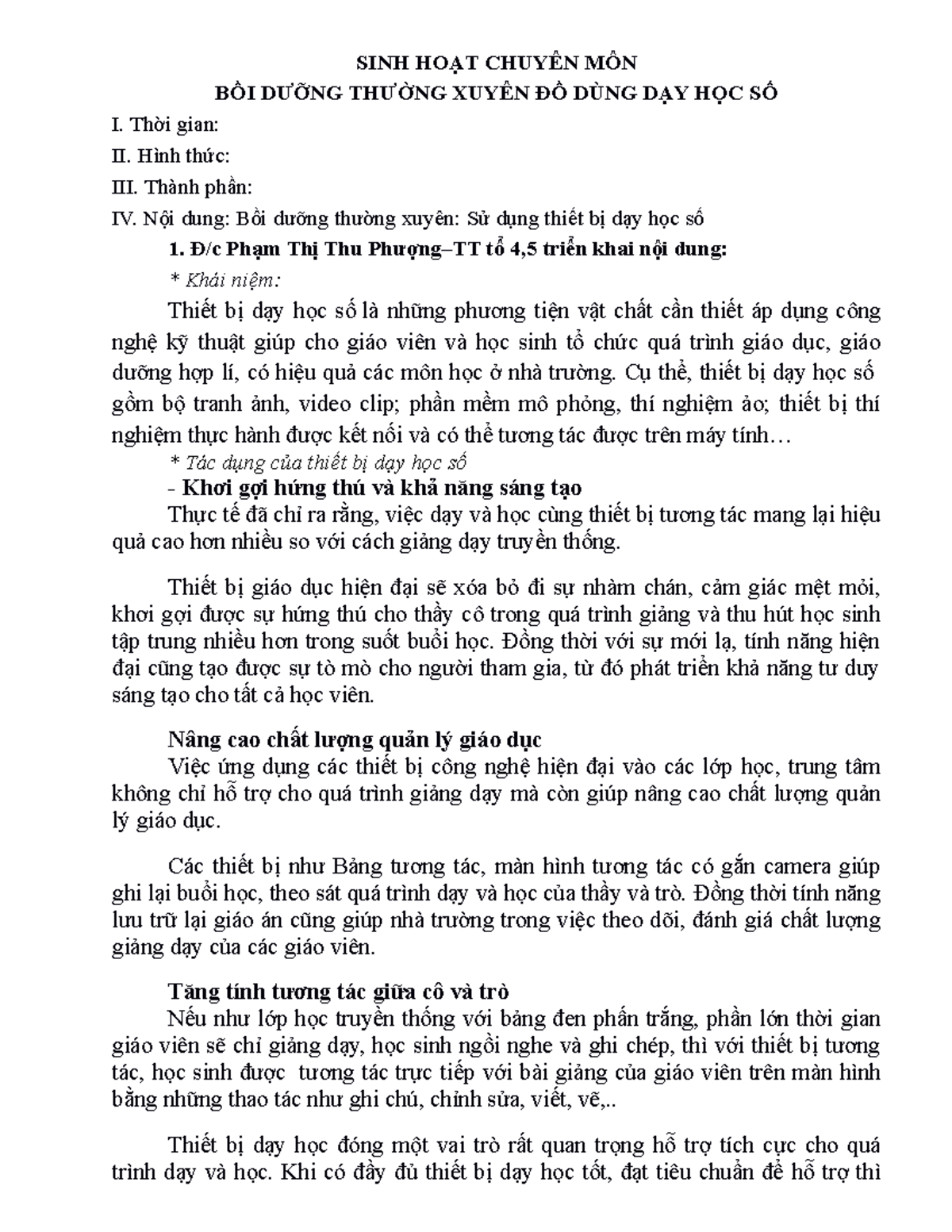 BDTX Thiet BI DHS - ggjkk văn hóa - SINH HOẠT CHUYÊN MÔN BỒI DƯỠNG ...
