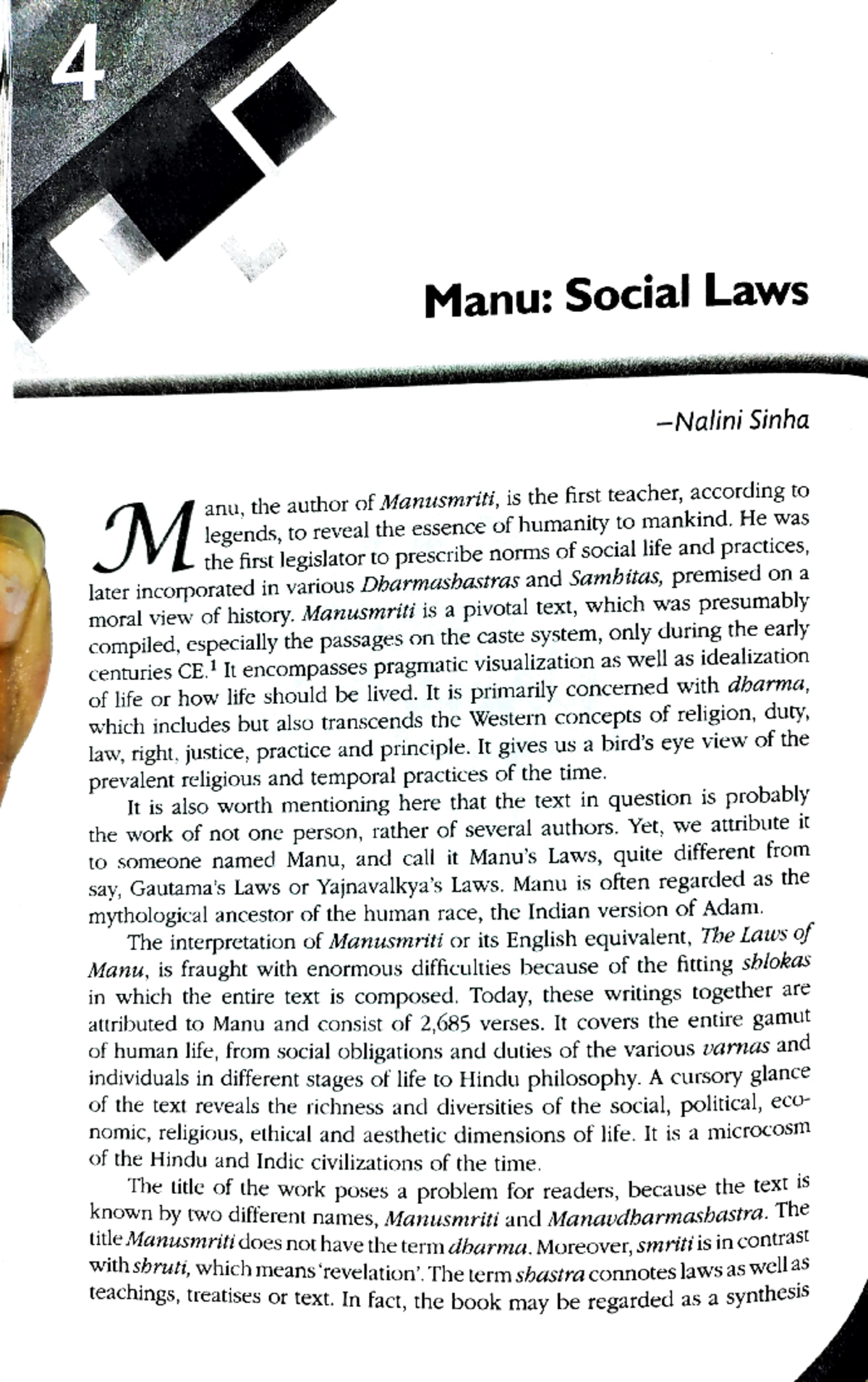 Manu - Indian Political Thought Book notes - 4 Manu: Social Laws ...