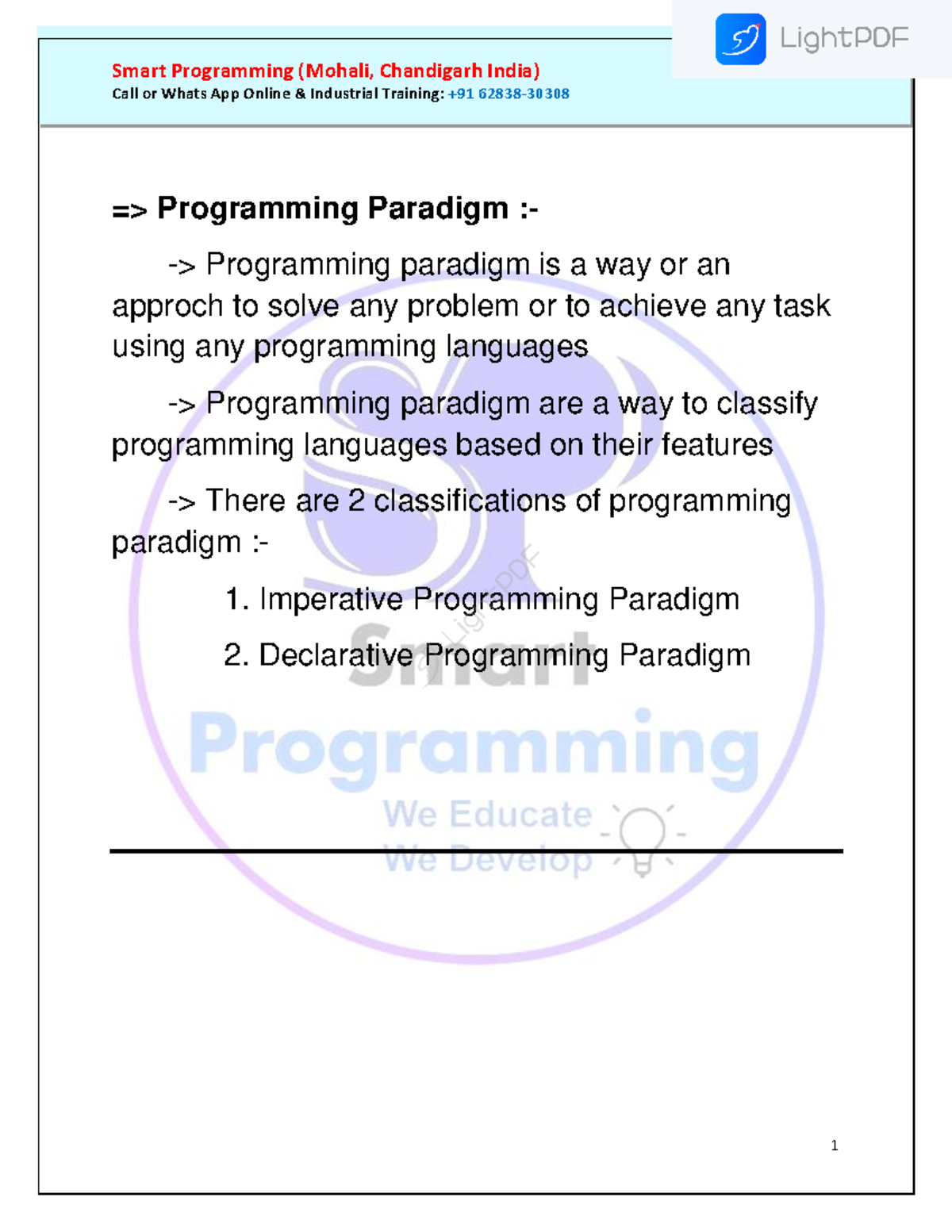 OOPS all - Java notes - => Programming Paradigm :-> Programming ...