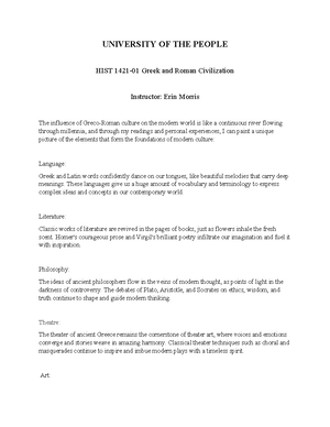 Roman . learning journal unit 7 - UNIVERSITY OF THE PEOPLE HIST 1421-01 ...